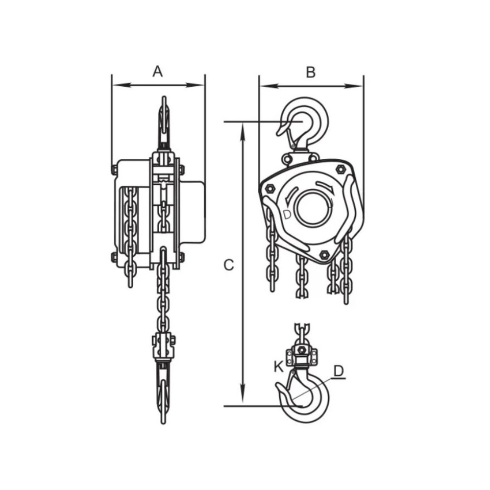ITM 2T 2000kg Chain Block & Tackle 3m 6m Lift 8mm G80 Green Hoist ...
