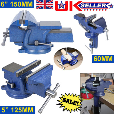 5/6 inch Heavy Duty Work Bench Vice Engineer Jaw Swivel Base Workshop ...