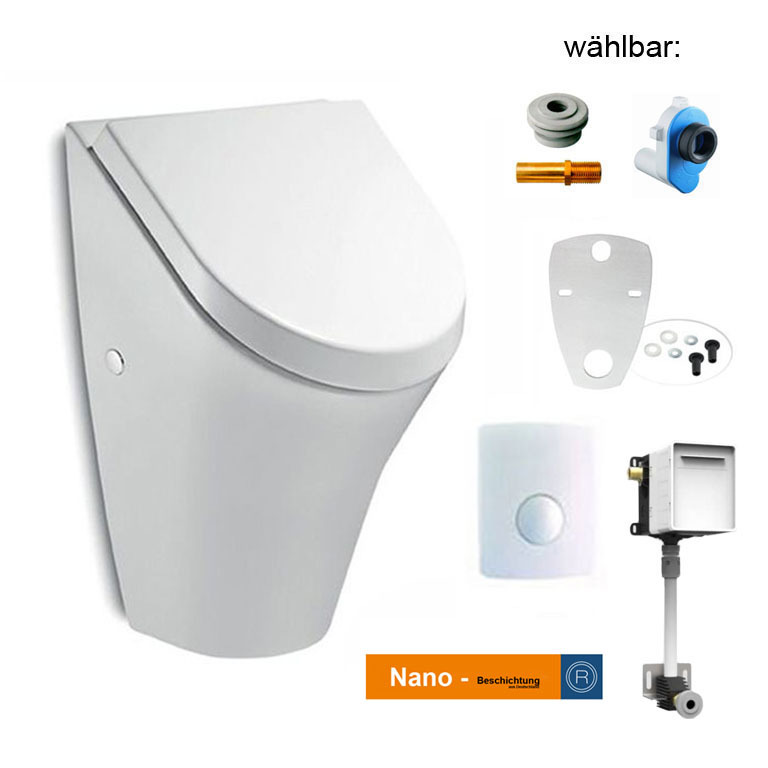 Urinal mit Deckel ROCA NEXO SOFTCLOSE 735364K Rohbau Set Siphon ...