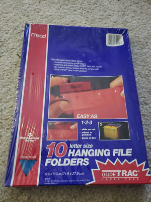 10 Mead Hanging Letter Size File Folders folders with Glide Trac index ...