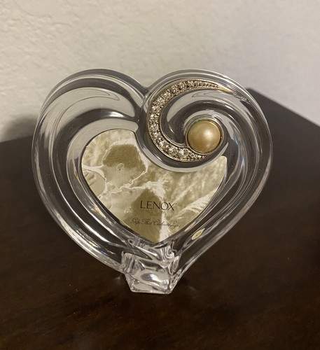 Lenox Diamond and Pearl Crystal Heart Shaped Picture Frame Made In ...