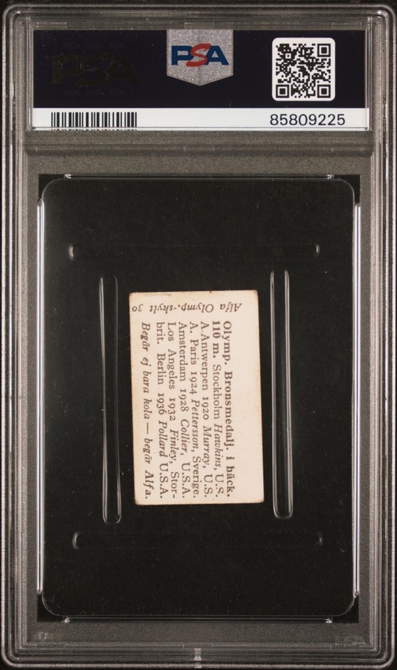 1936 ALFA Olymp-Skylt #30 FRITZ POLLARD PSA 3 *Historic Low Pop Card ...