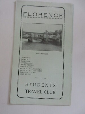 Vintage Brochure Florence Italy Students Travel Club brochure booklet ...