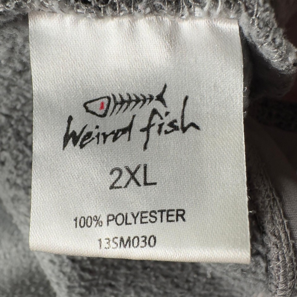 Weird Fish Jumper Mens 2XL 1/4 Zip Fleece Grey Pockets Pullover Smock ...