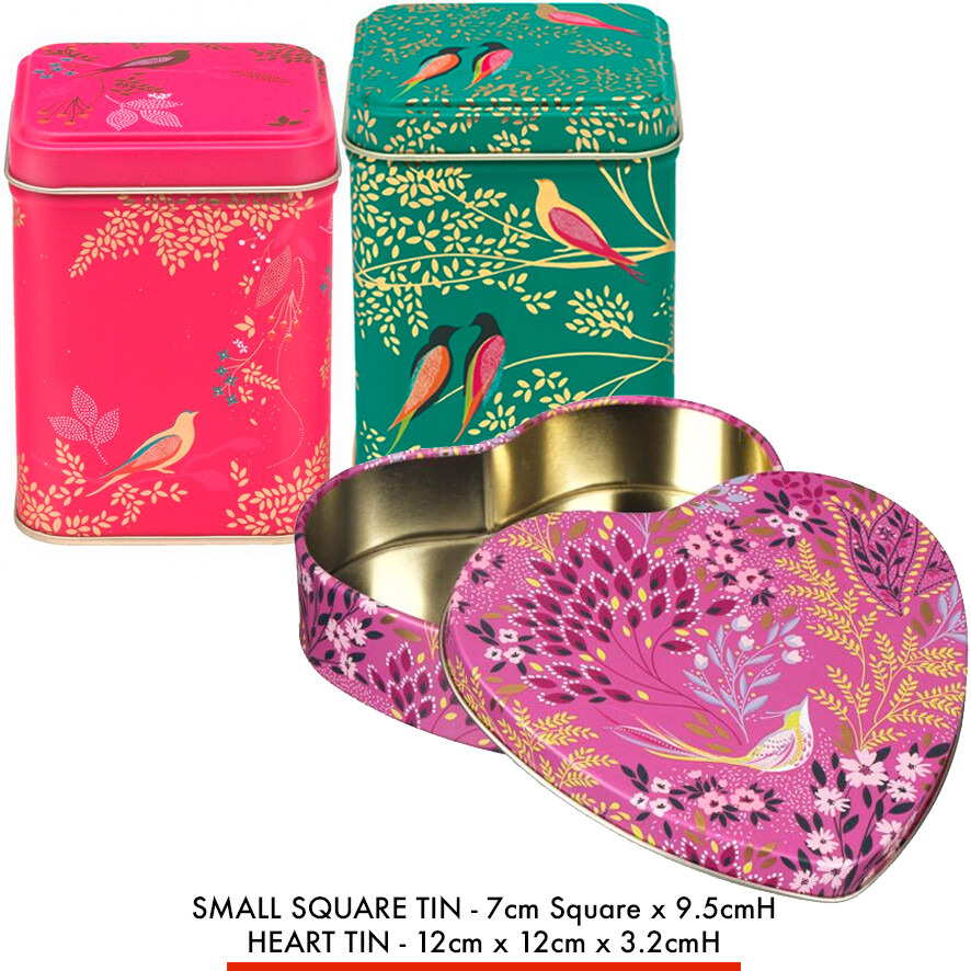 SARA MILLER METAL TIN BOX Accessory Home Keepsake Pill Storage Sweet ...