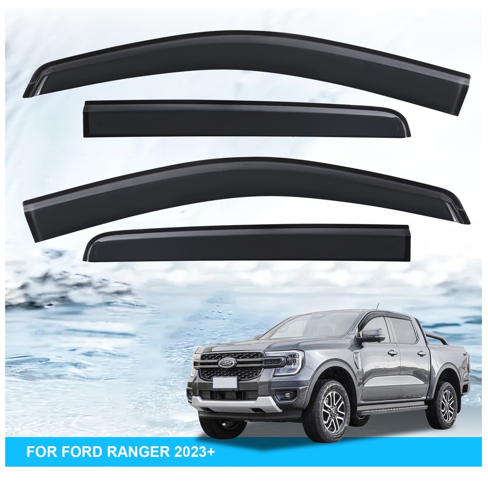 for FORD RANGER MK4 4-door 2023-onwards 4-pc Wind Deflectors Tinted ...