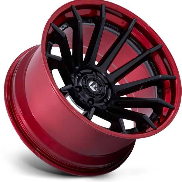 (Set of 4) Fuel Fusion Forged FC403 Burn 22x10 5x5" -18mm Black/Red ...