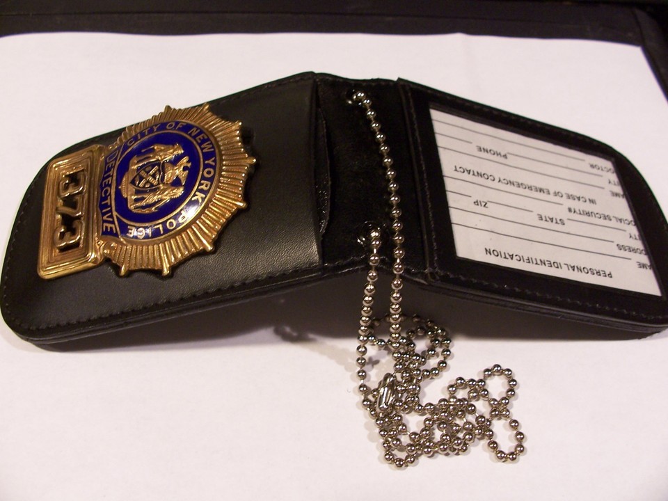 New York & New Jersey Police Detective Shield & ID Neck Holder with ...