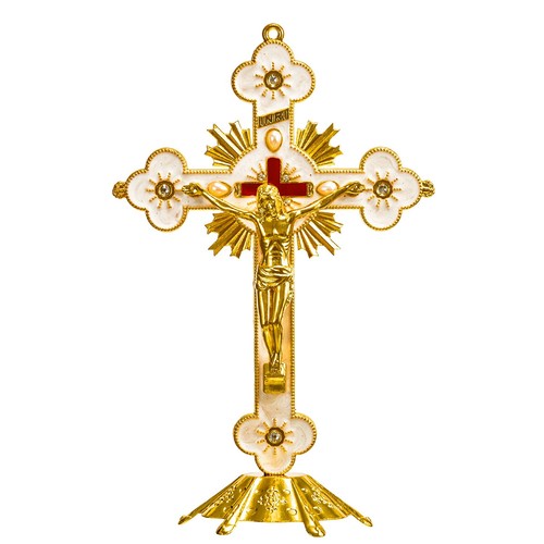 8" Adornos Easter Cruz De Jesus Dorado Metal Decoracion Para Mesa De ...