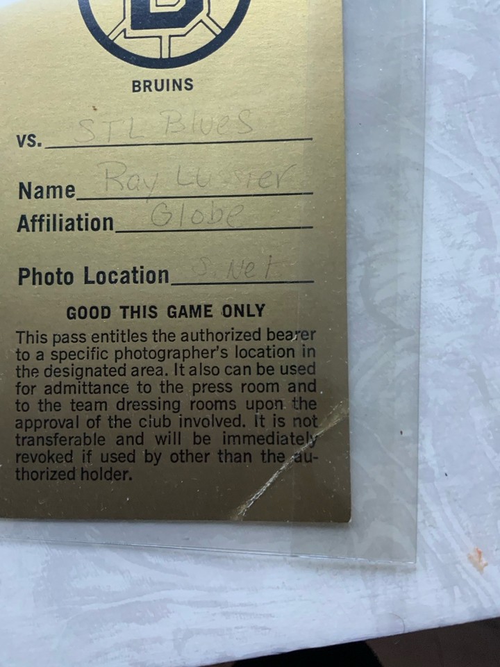 BOBBY ORR “Flying Goal” Ticket Press Pass 1970 | eBay