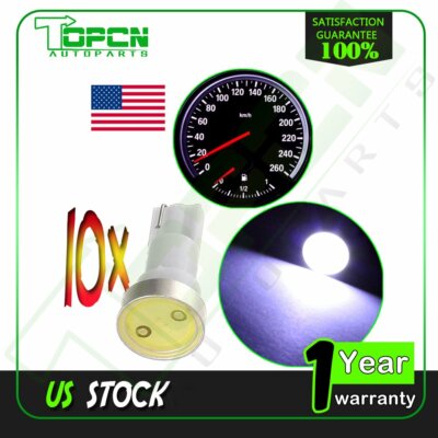 10x Instrument Cluster Speedometer LED Light Bulbs High Power White T5 ...