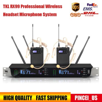 TKL RX99 Professional Wireless Headset Microphone System w/ Two Head Mics pe66 | eBay