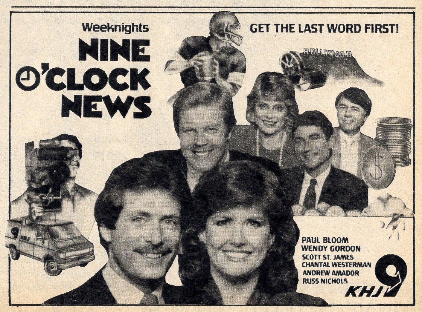 1984 KHJ TV NEWS AD PAUL BLOOM RUSS NICHOLS ANDREW AMADOR CHANTEL ...