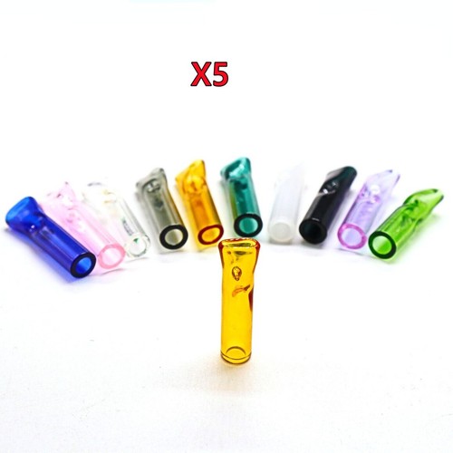 5 PCS Reusable Glass Filter Tips Cigarette Mouthpiece Smoke Accessories ...
