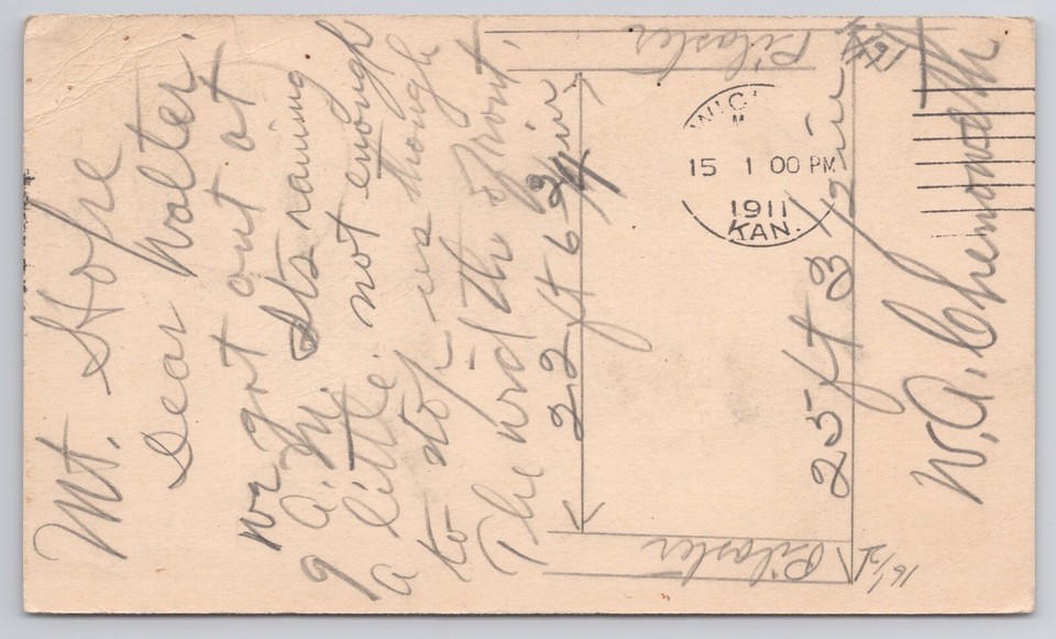 c. 1911, MOUNT HOPE KANSAS, KS POSTAL CANCELLATION STAMP POSTAL CARD | eBay