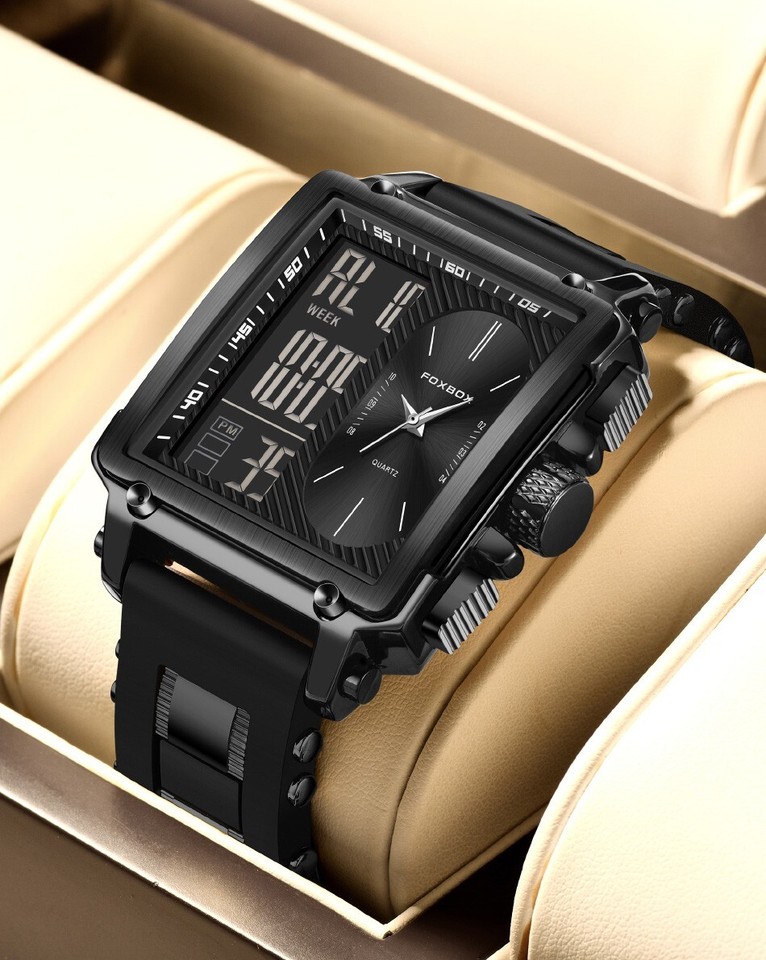 Top Men's Watches LCD Digital Display Quartz Watch Silicone Strap ...