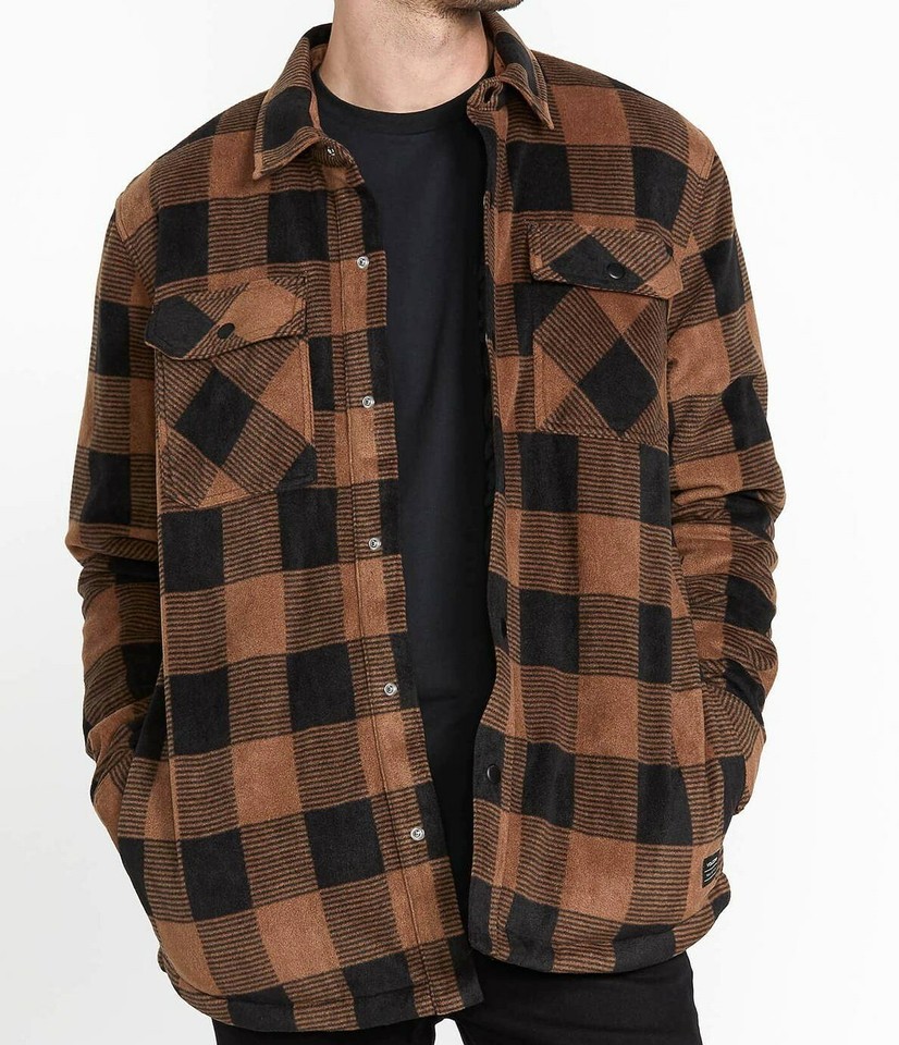 VOLCOM Men's BOWER Polar Fleece Shacket - BSN - Small - NWT | eBay