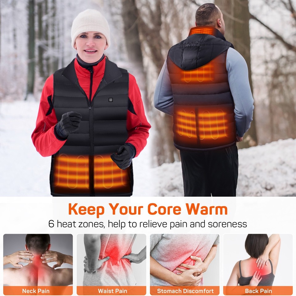 Dr. Prepare Electric Unisex Heated Vest with Removable Hood | eBay