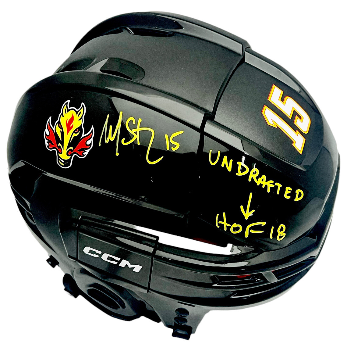 MARTIN ST. LOUIS CALGARY FLAMES SIGNED FULL SIZE HELMET HOF 18 BECKETT ...