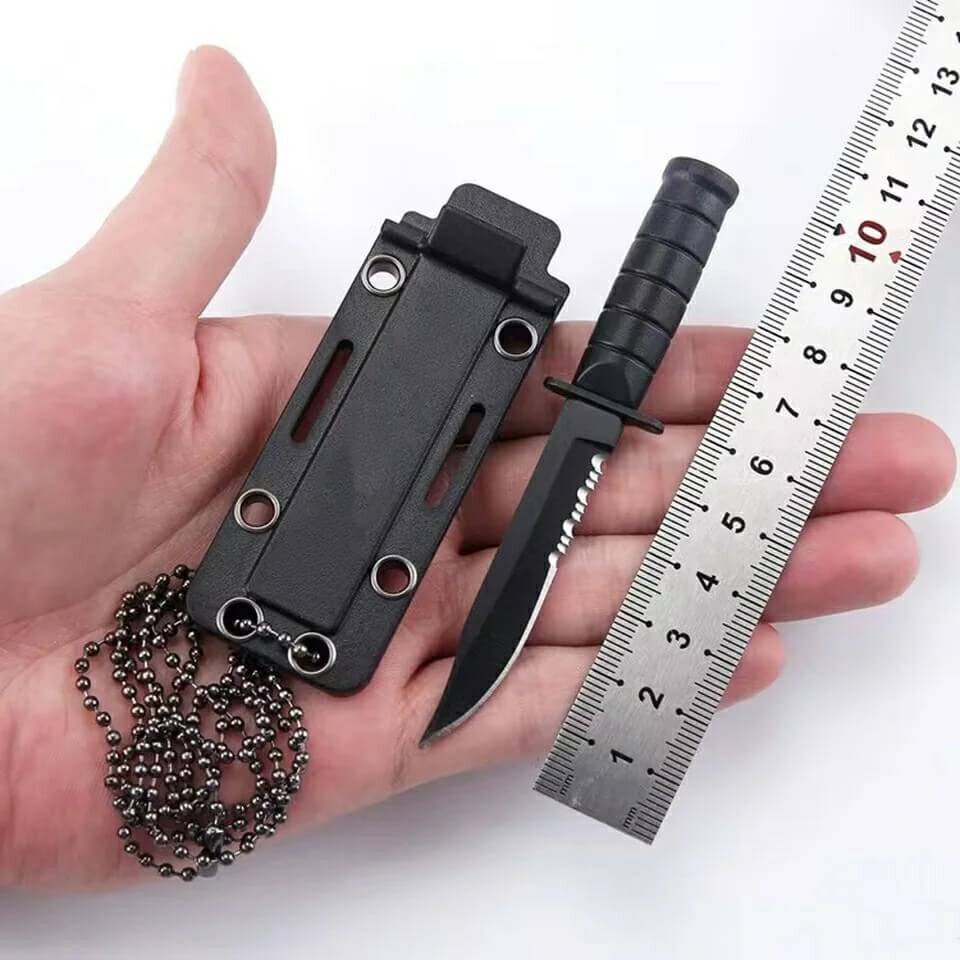 Mini Necklace Knife EDC Fixed Blade Fruit Cutter Self Defense Survival ...