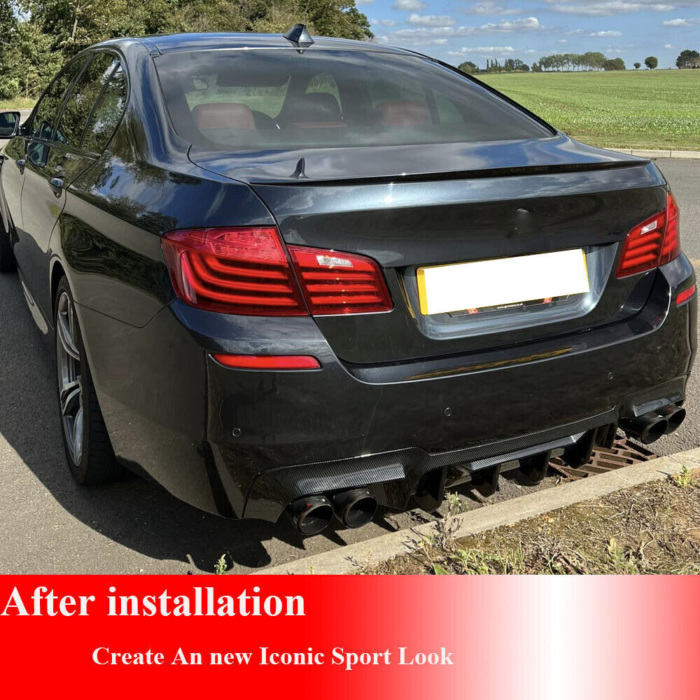 BMW 5 Series F10 M5 REAL CARBON Rear Bumper Diffuser Lip Bodykit For ...