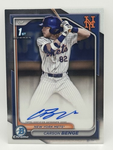 2024 Bowman Draft Chrome Prospect Autographs Carson Benge #CPA-CBG ...