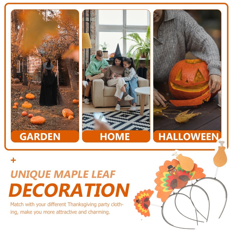 9 pcs Thanksgiving Headband Turkey Drumstick Headband Party Hair ...