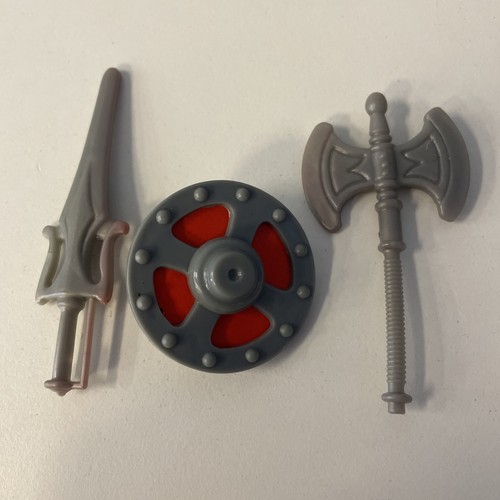 Vintage MOTU HE-MAN SWORD, AXE & SHIELD Weapons Masters of the Universe ...