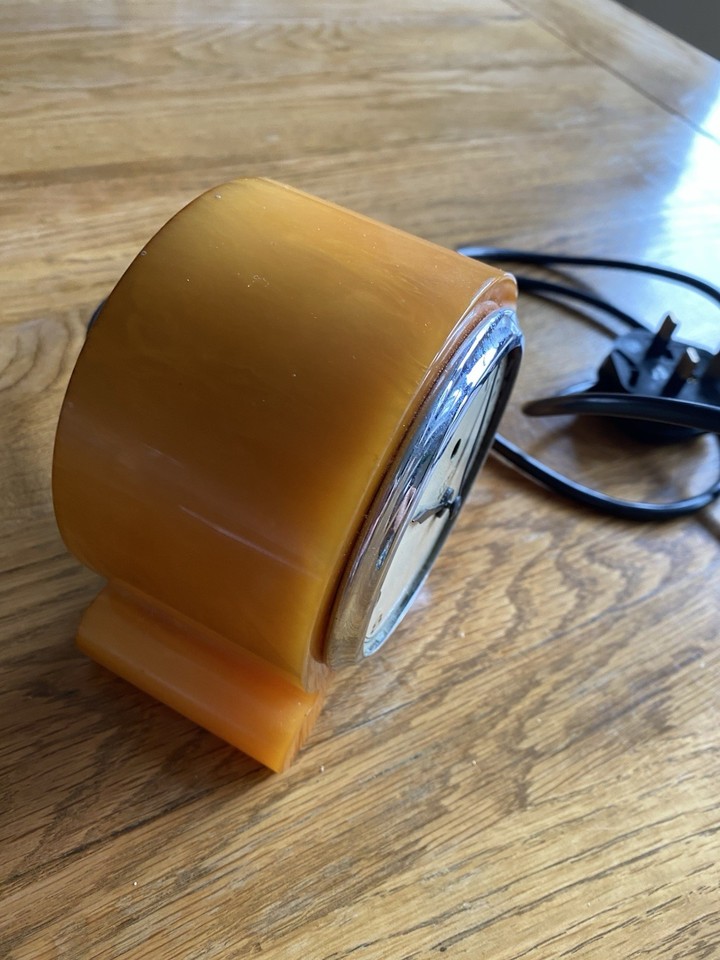 Vintage Art Deco Temco Electric Orange Clock By The Telephone MFG Co ...