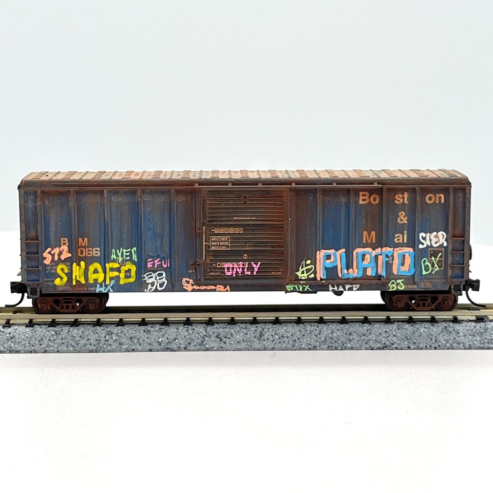 Fox Valley N Scale Boston Maine PS 4355 Boxcar Custom Weathered ...