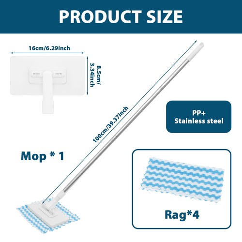 PP Flat Mop Ergonomic Mopping Sweeper Stick High Absorbency Dust Mop ...
