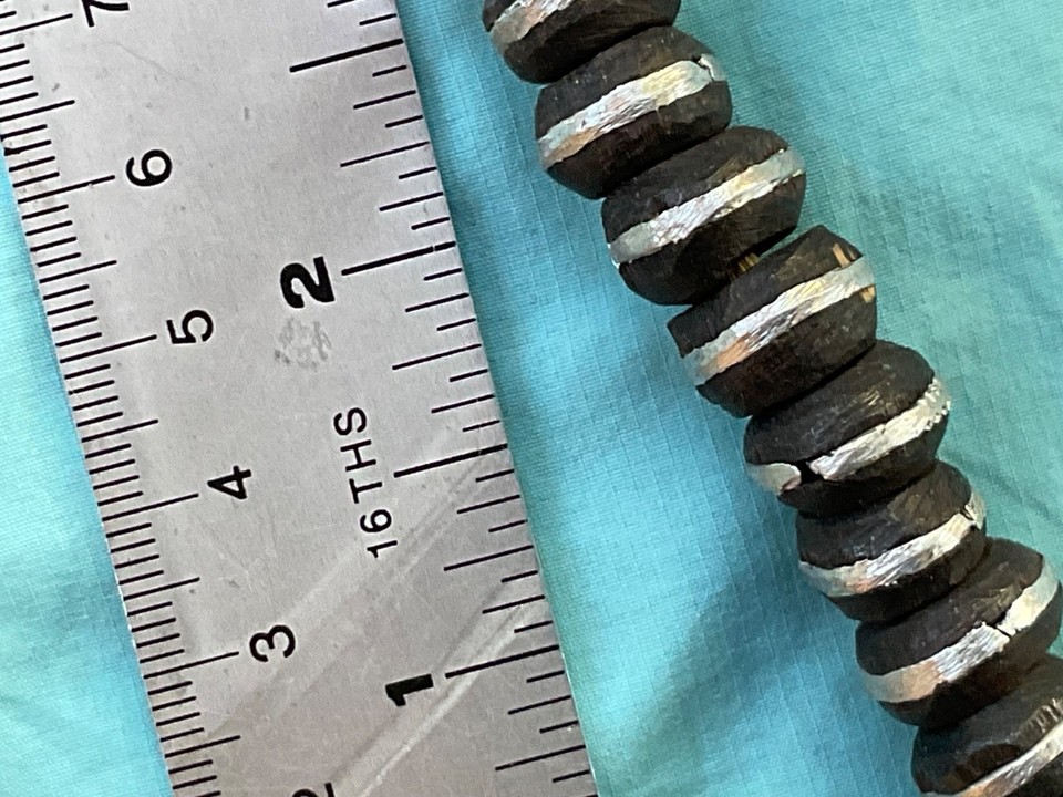 Fulani Tuareg Ebony Bead Necklace Silver Inlay Mali | eBay