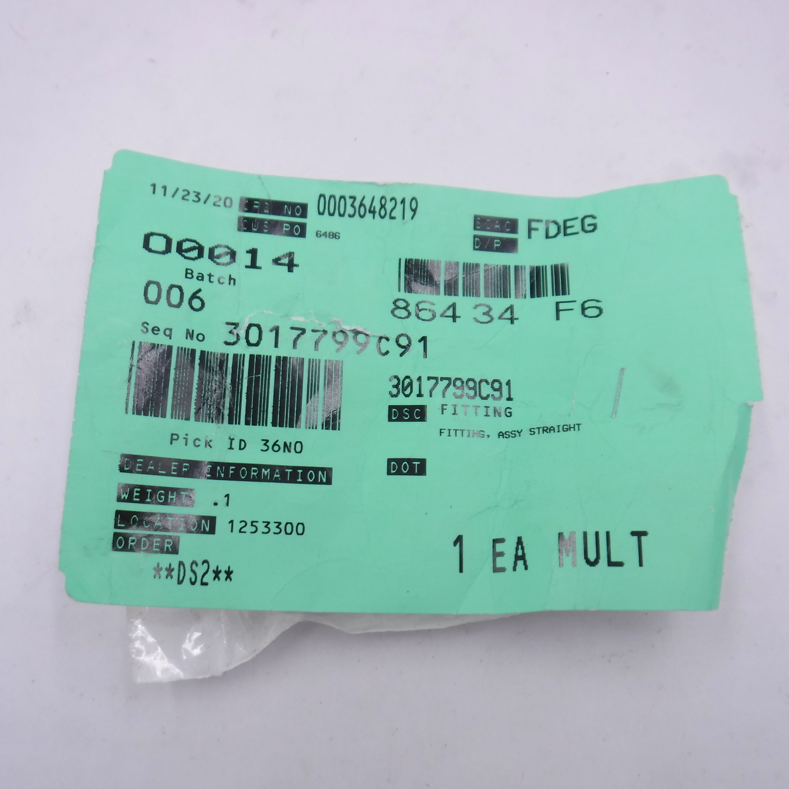 Genuine OEM International Fitting Assembly Straight 3017799C91 | eBay