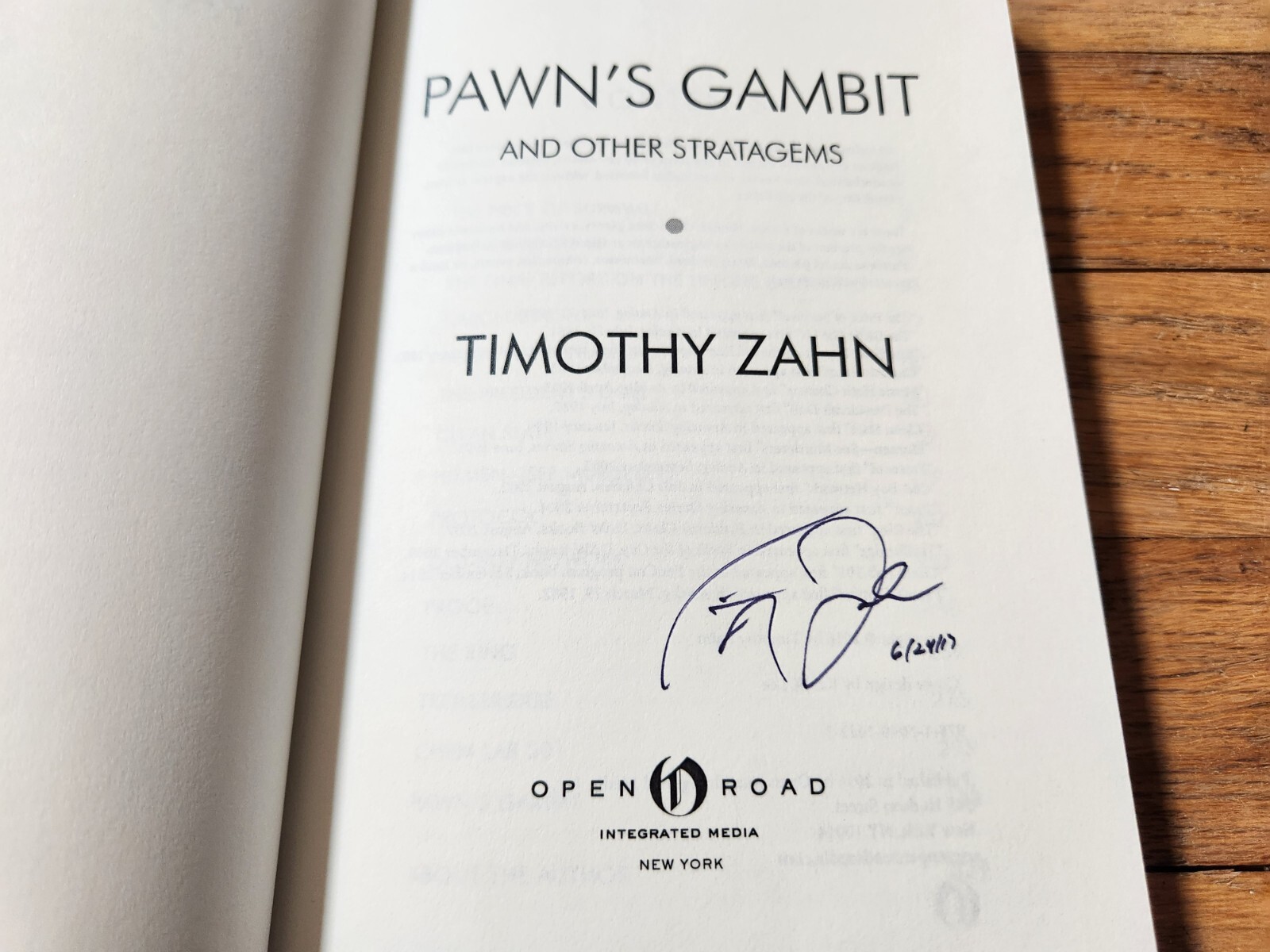 Timothy Zahn SIGNED Pawn's Gambit and Other Stratagems 2016 First ...