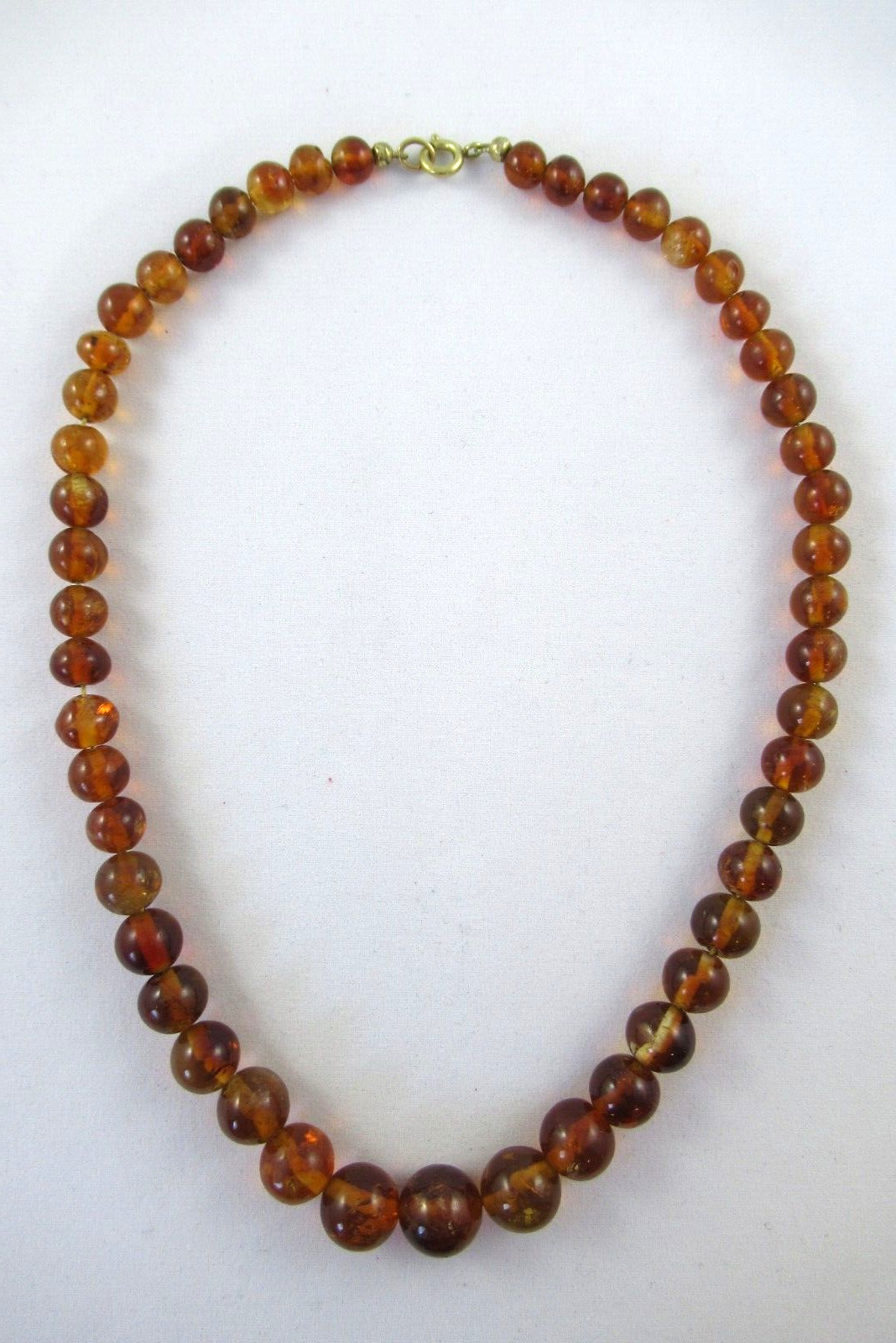 Amber Beaded Necklace Graduated Round Beads Gemstone … - Gem