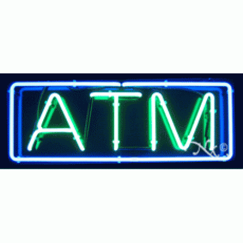BRAND NEW "ATM" 32x13 BORDER REAL NEON SIGN w/CUSTOM OPTIONS 10010 | eBay