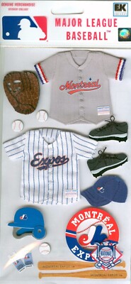 Montreal Expos 3D Uniform Scrapbook Stickers MLB licensed EK Success | eBay