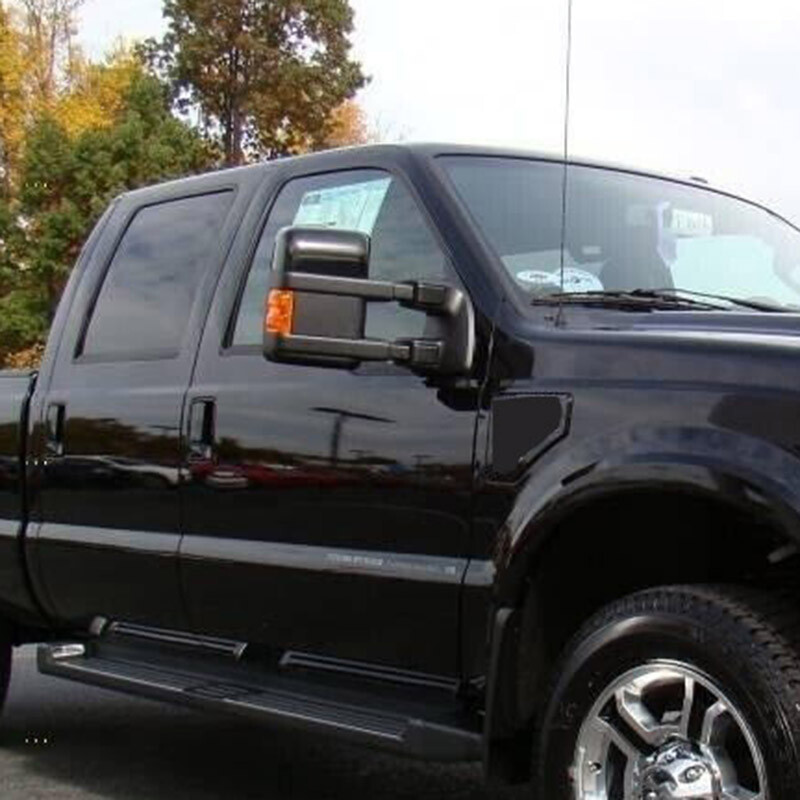 Black Top Half Mirror Covers Cap Towing Replacement For FORD F250 F350 ...