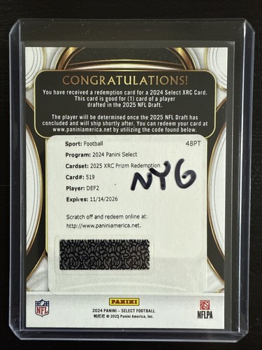 2024 Select XRC DEF2 Abdul Carter Redemption Giants | eBay