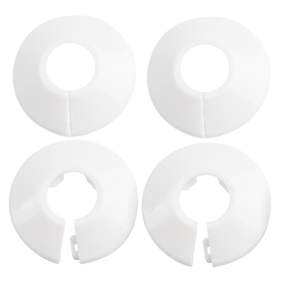 White Cover Rosettes for Radiator Heating Pipes 10 Piece Set 17mm ...