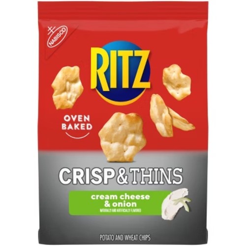 Ritz Crisp & Thins Cream Cheese & Onion Potato And Wheat Chips - 7.1oz ...