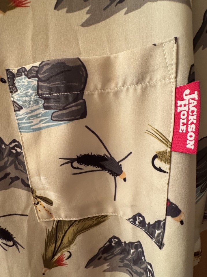Jackson Hole Fly Fishing Design Shirt Men’s Size Large NWT | eBay UK