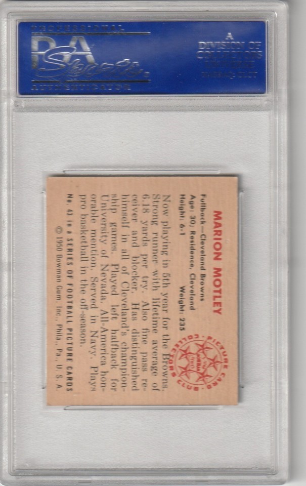 1950Bowman Marion Motley #43, PSA NM 7 | eBay
