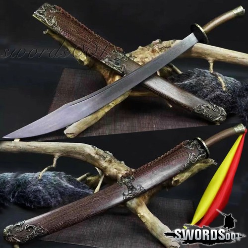 Damascus Folded Steel Chinese Broadsword Qing Dao Sharp Sword Kung Fu ...