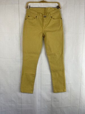 NWT 7 For All Mankind Guinevere Mustard Skinny Jeans Size 24 | eBay