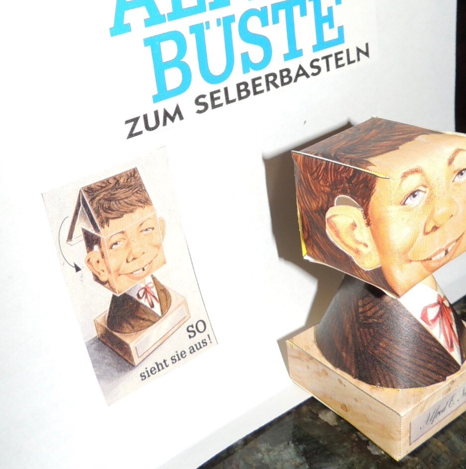 Alfred E. Neuman origami bust MAD Magazine 2 sheets Journal of MADness ...