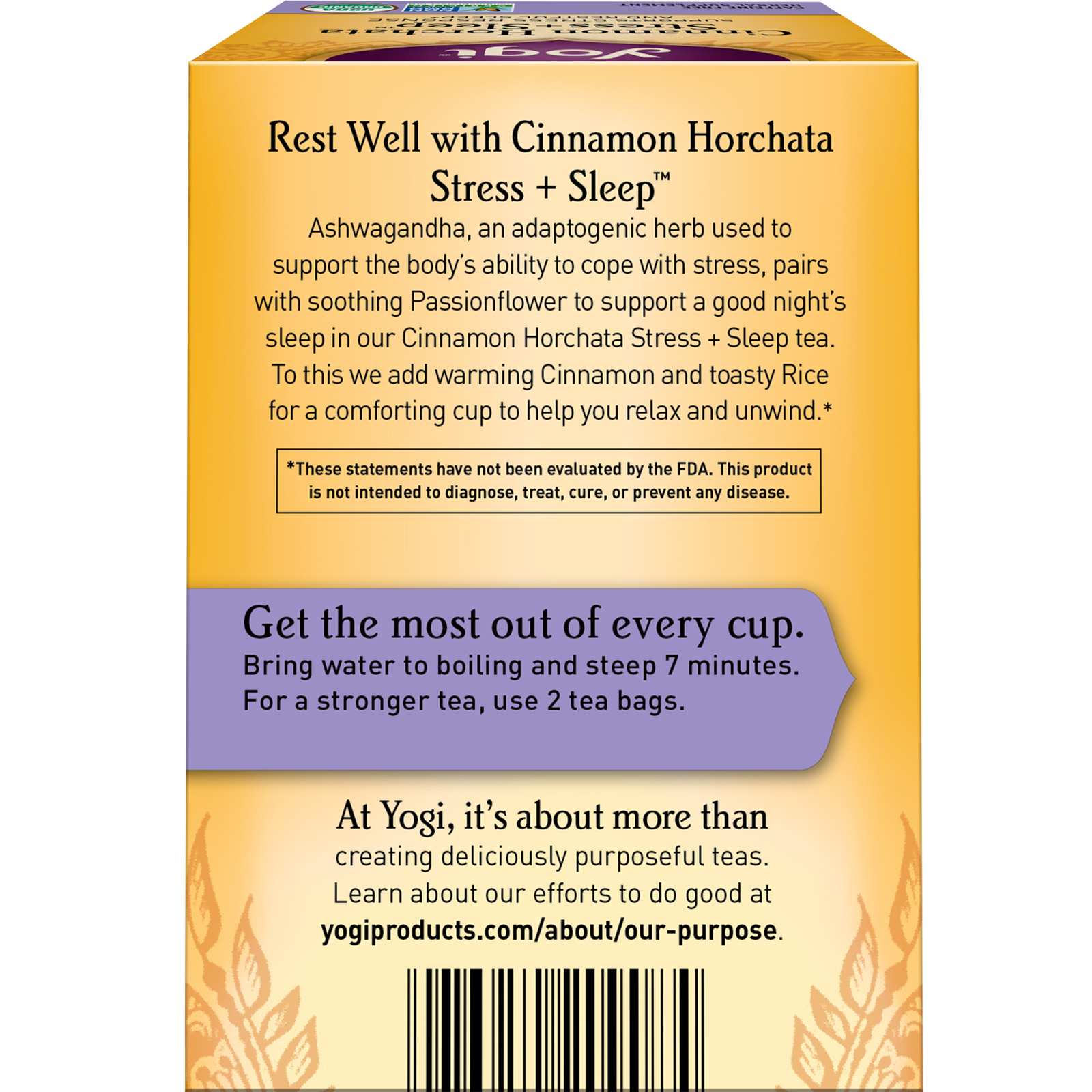 Yogi Tea - Cinnamon Horchata Stress + Sleep (4 Pack) Caffeine Free 64 ...