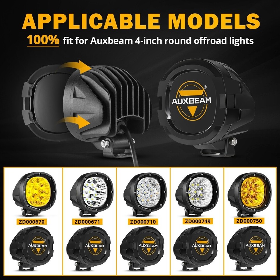 AUXBEAM 4" LED Work Lights 6 Mode Strobe Flashing Spot Fog ATV UTV 4WD ...