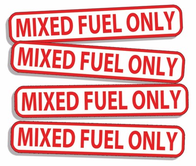MIXED FUEL ONLY Sticker Gas Gasoline Oil MIX RACE Can Trimmer Lawn Yard ...