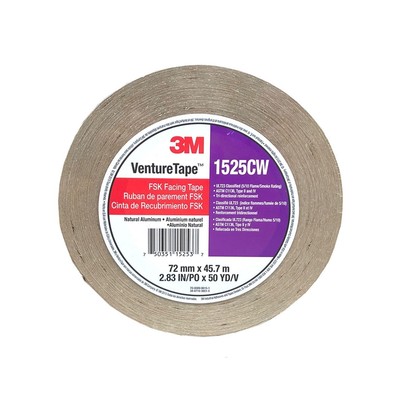 16 Rolls!! 3M Venture Tape FSK Facing Tape 1525CW Silver, 72mm x 45.7M ...